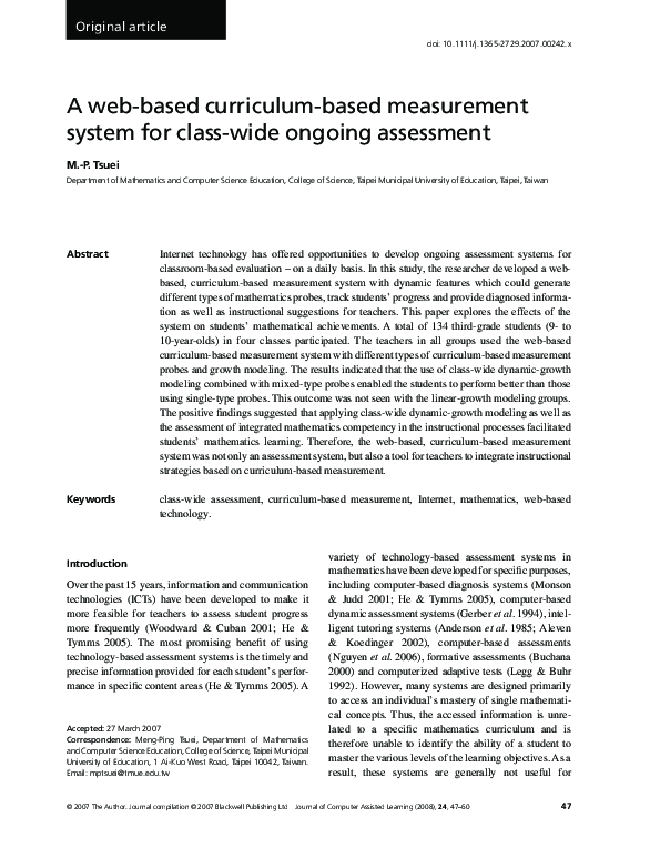(PDF) A web-based curriculum-based measurement system for class-wide ...