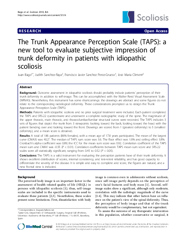 (PDF) The Trunk Appearance Perception Scale (TAPS): a new tool to ...