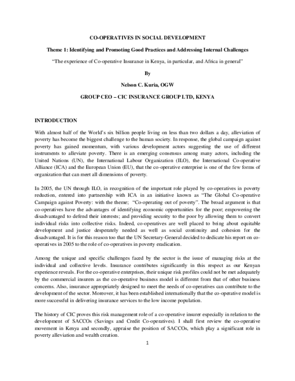 (PDF) Co-Operatives in Social Development