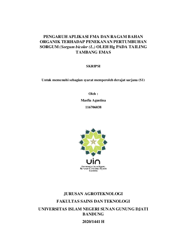 (PDF) Pengaruh aplikasi FMA dan ragam bahan organik terhadap penekanan pertumbuhan Sorgum oleh ...