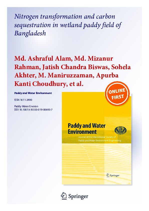 (PDF) Nitrogen transformation and carbon sequestration in wetland paddy field of Bangladesh