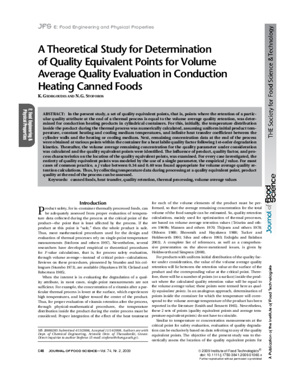 (PDF) A Theoretical Study for Determination of Quality Equivalent ...