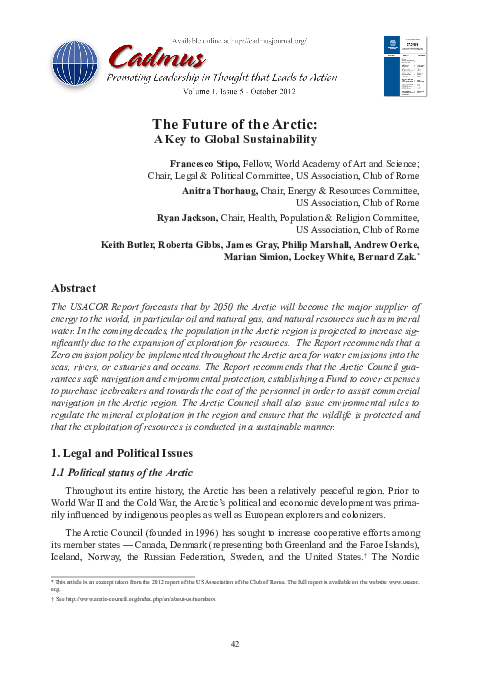 (PDF) The Future of the Arctic: A Key to Global Sustainability