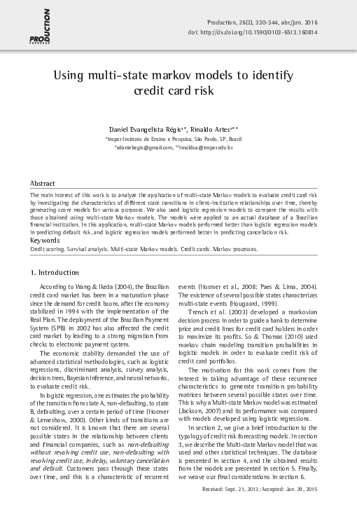(PDF) Using multi-state markov models to identify credit card risk