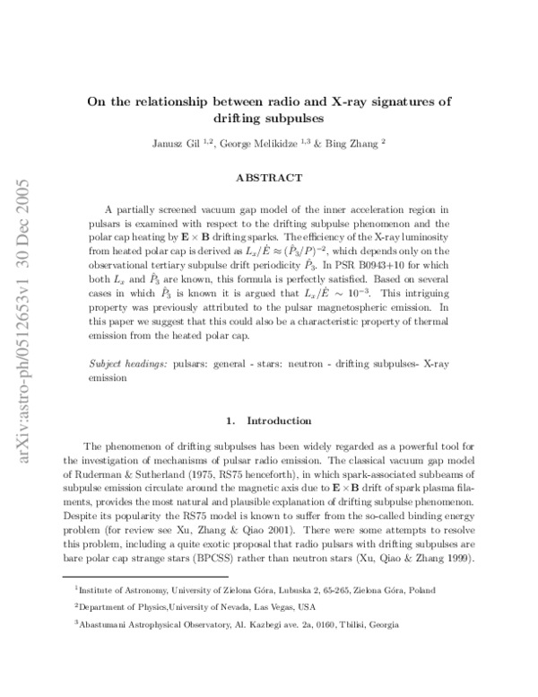 (PDF) On the relationship between radio and X-ray signatures of ...