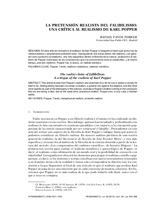 (PDF) The realist claim of fallibilism: A critique of the realism of ...