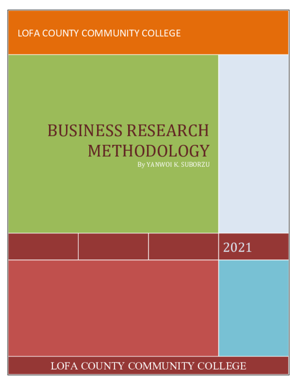 (DOC) BUSINESS RESEARCH Methodology BOOK