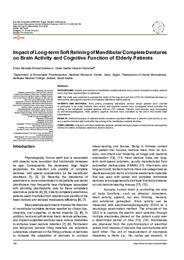 (PDF) Impact of Long-term Soft Relining of Mandibular Complete Dentures ...