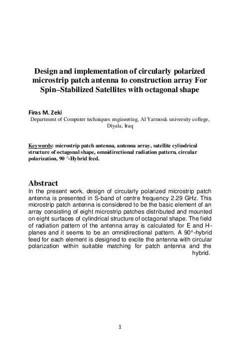Pdf Design And Implementation Of Circularly Polarised Microstrip Antenna Array Using A New
