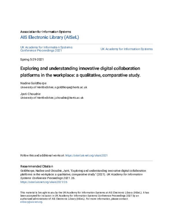 (PDF) Exploring and understanding innovative digital collaboration platforms in the workplace: a ...