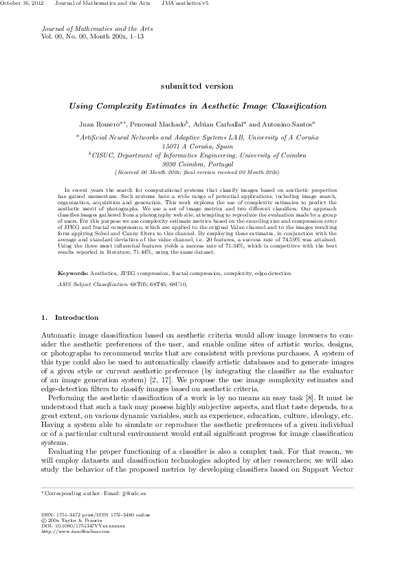 (PDF) Using complexity estimates in aesthetic image classification ...