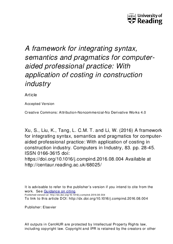 Pdf A Framework For Integrating Syntax Semantics And Pragmatics For