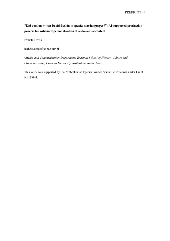 (PDF) Did you know that David Beckham speaks nine languages?”: AI ...