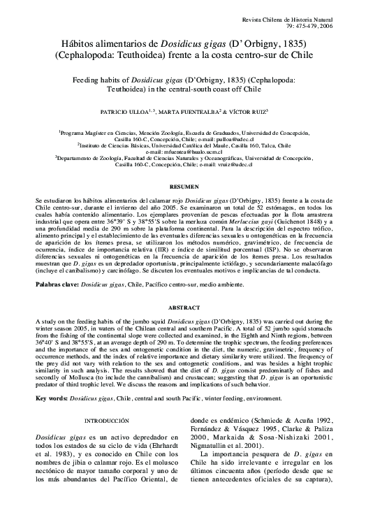 (PDF) Hábitos alimentarios de Dosidicus gigas (D' Orbigny, 1835 ...