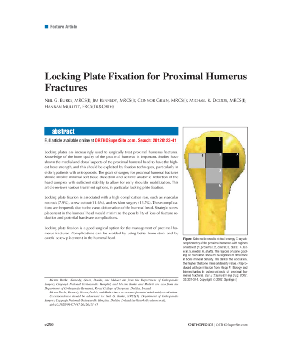(PDF) Locking Plate Fixation for Proximal Humerus Fractures