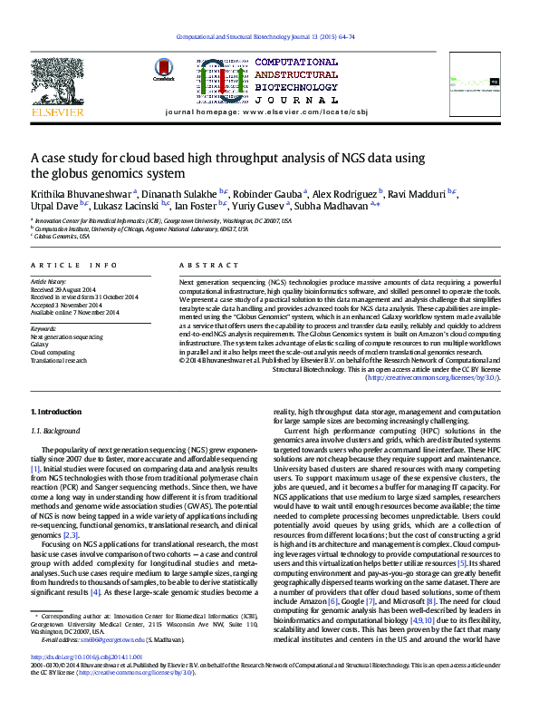 (PDF) A case study for cloud based high throughput analysis of NGS data ...