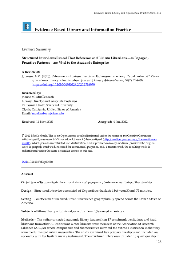 (PDF) Structured Interviews Reveal That Reference and Liaison ...