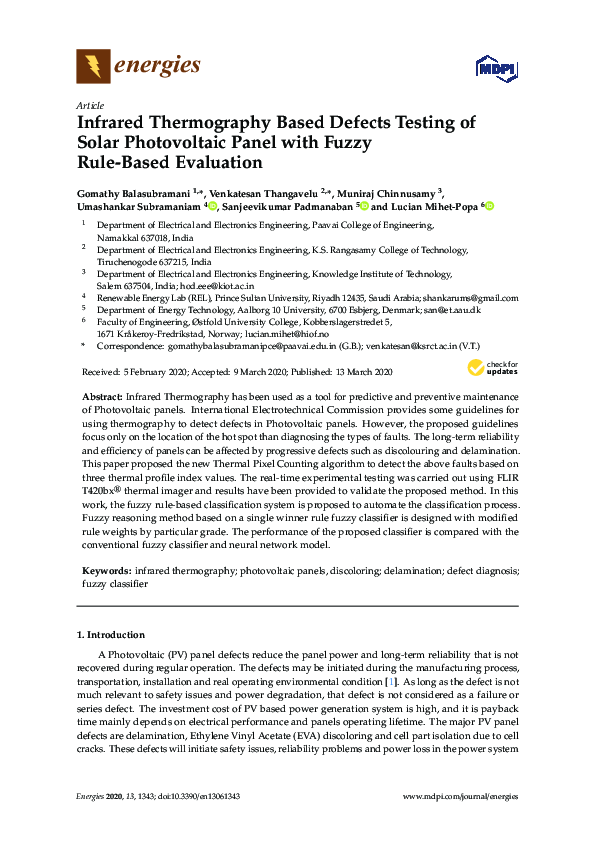 (PDF) Infrared Thermography Based Defects Testing of Solar Photovoltaic ...