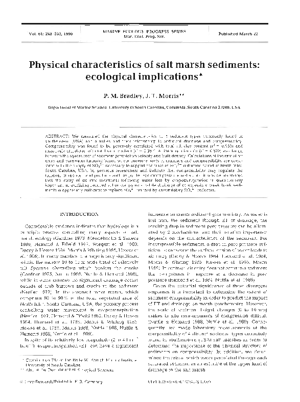 (PDF) Physical characteristics of salt marsh sediments: ecological ...