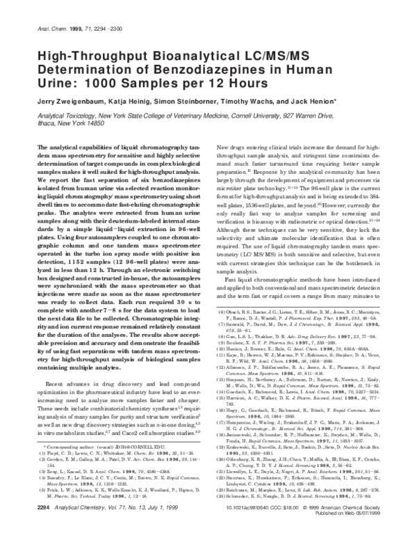 (PDF) High-Throughput Bioanalytical LC/MS/MS Determination of ...