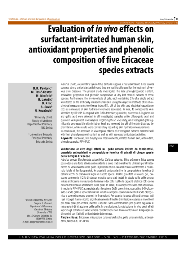 (PDF) Evaluation of in vivo effects on surfactant-irritated human skin ...