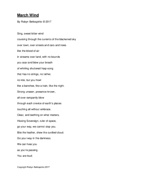 (PDF) Revisiting 'March Wind': A Poetic Journey