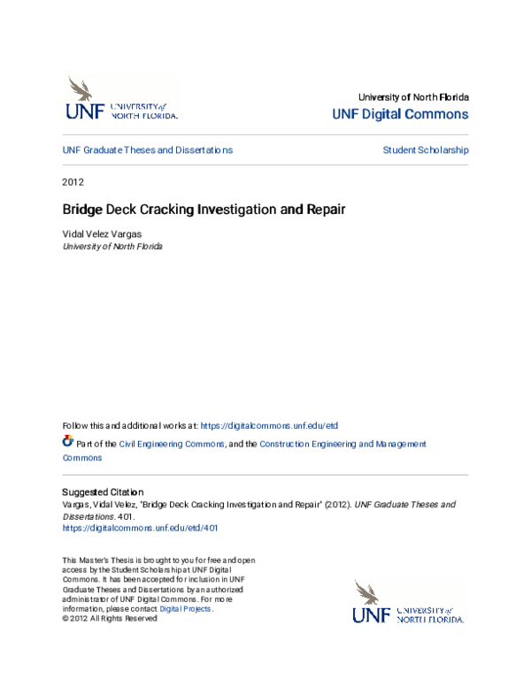 (PDF) Bridge Deck Cracking Investigation and Repair