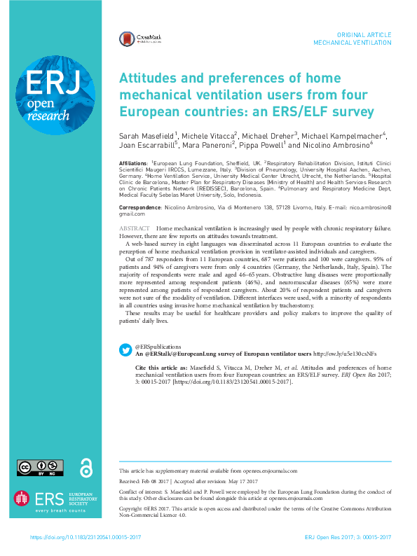 (PDF) Attitudes and preferences of home mechanical ventilation users from four European ...