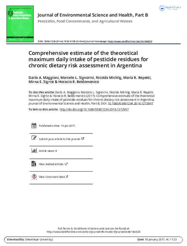 PDF Comprehensive Estimate Of The Theoretical Maximum Daily Intake Of PDF Comprehensive Estimate Of The Theoretical Maximum Daily Intake Of