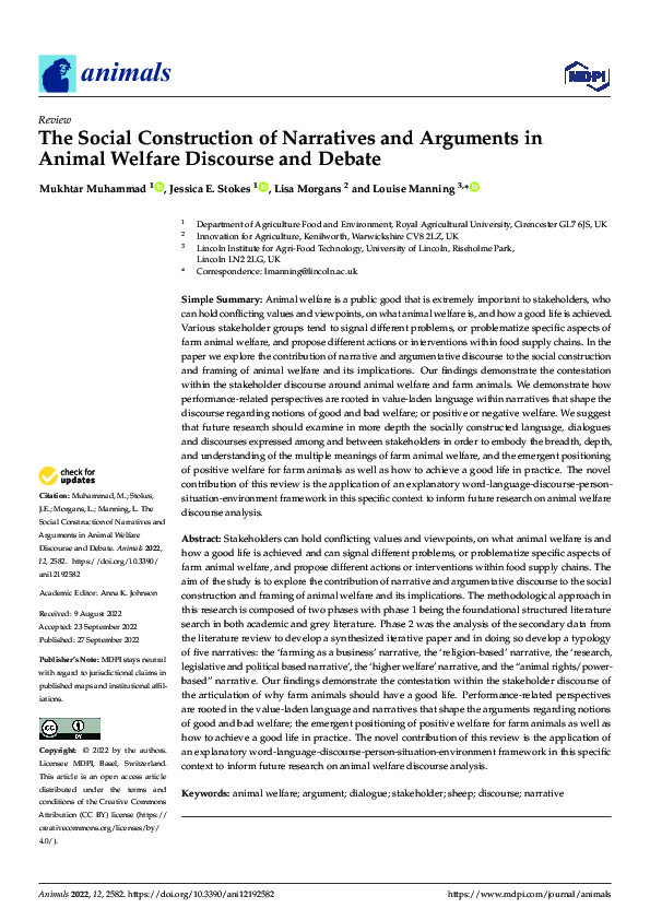 (PDF) The Social Construction of Narratives and Arguments in Animal ...