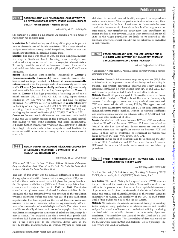 (PDF) SP6-11 Validity and reliability of the work ability index ...