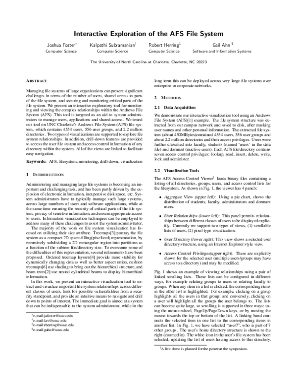 (PDF) Interactive Exploration of the AFS File System