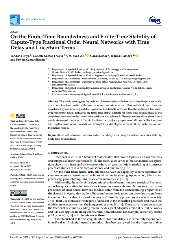 (PDF) On the Finite-Time Boundedness and Finite-Time Stability of Caputo-Type Fractional Order ...