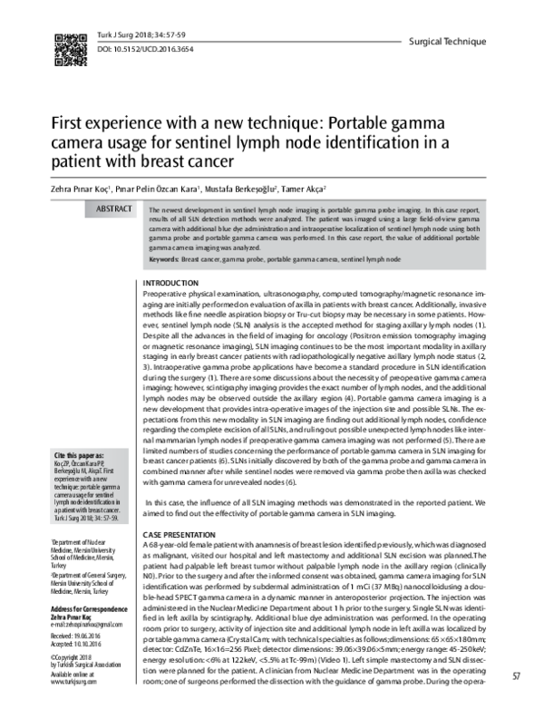 (PDF) First experience with new technique: portable gamma camera usage ...