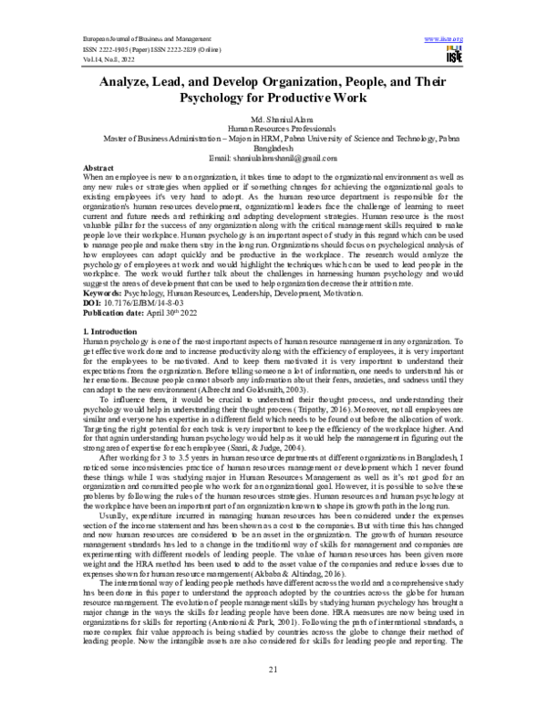 (PDF) Analyze, Lead, and Develop Organization, People, and Their ...