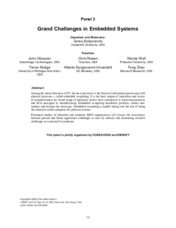 (PDF) Grand challenges in embedded systems | Chris Rowen - Academia.edu