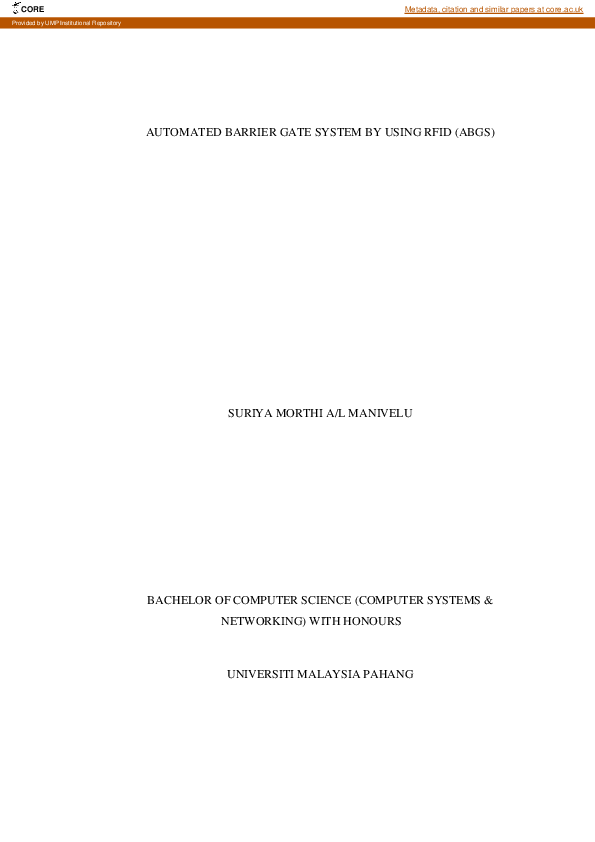 (PDF) Automated barrier gate system by using RFID (ABGS)