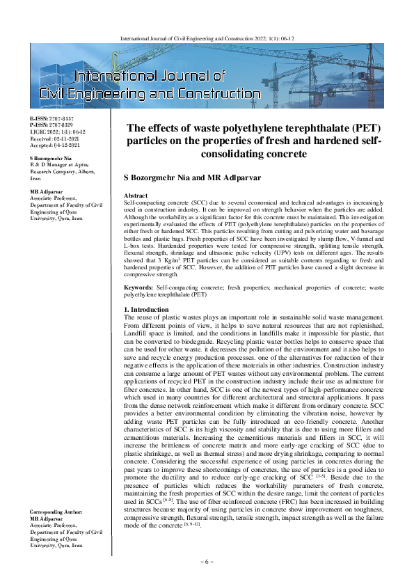 (PDF) The effects of waste polyethylene terephthalate (PET) particles ...