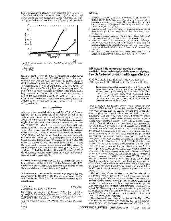 (PDF) InP-based 1.5 [micro sign]m vertical cavity surface emitting ...