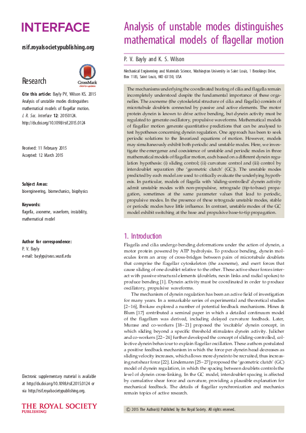 (PDF) Analysis of unstable modes distinguishes mathematical models of ...