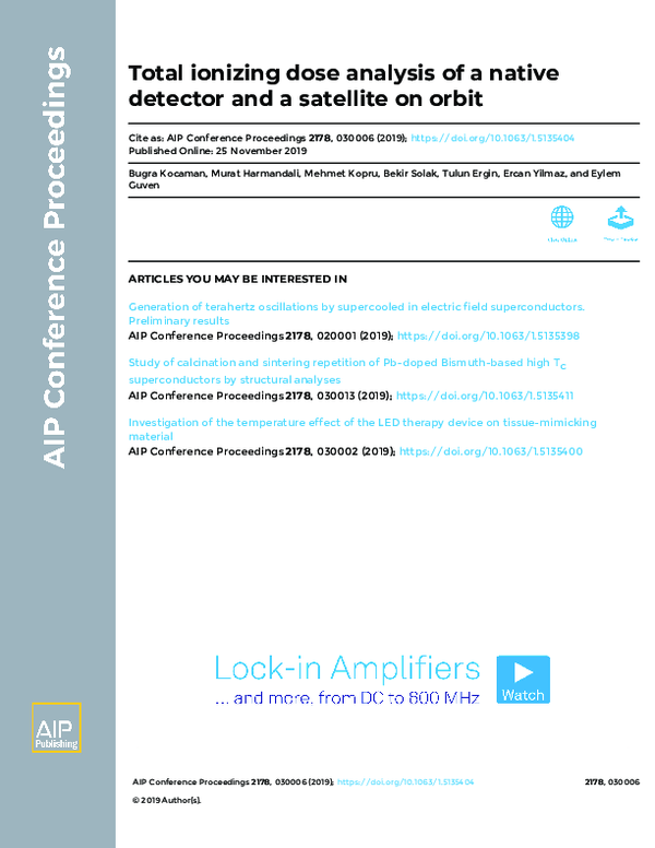 (PDF) Total ionizing dose analysis of a native detector and a satellite ...