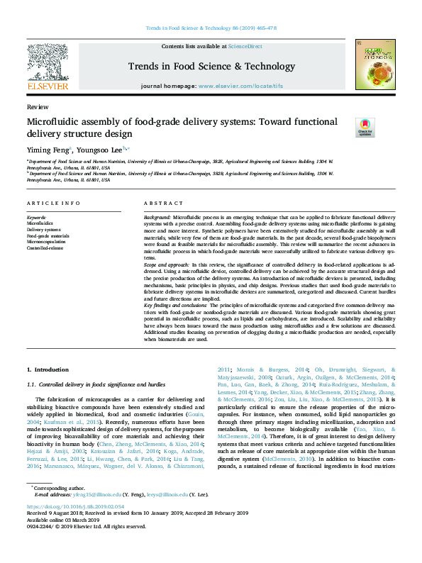 (PDF) Microfluidic assembly of food-grade delivery systems: Toward ...