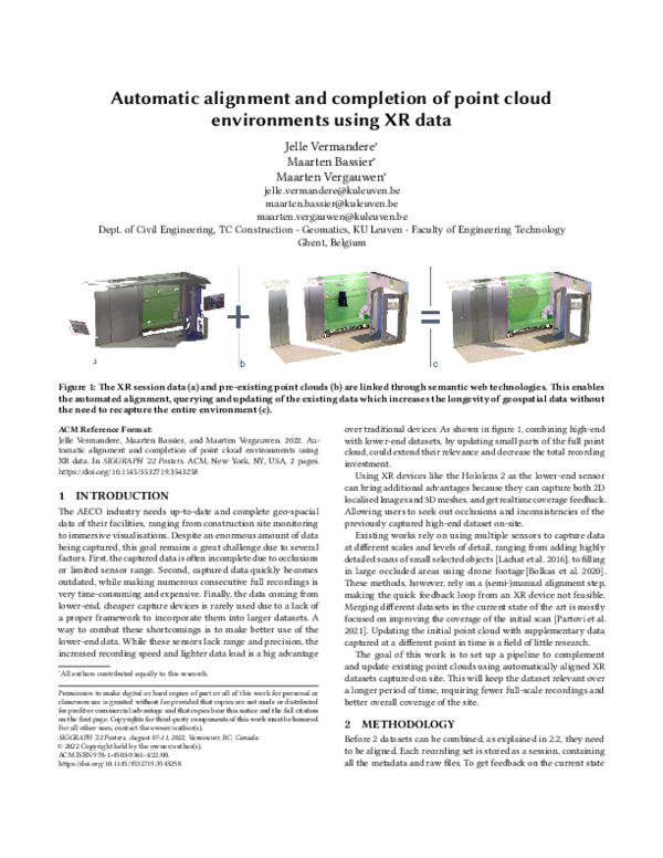 (PDF) Automatic alignment and completion of point cloud environments using XR data | Maarten ...