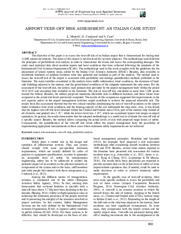 (PDF) Airport veer-off risk assessment: An italian case study