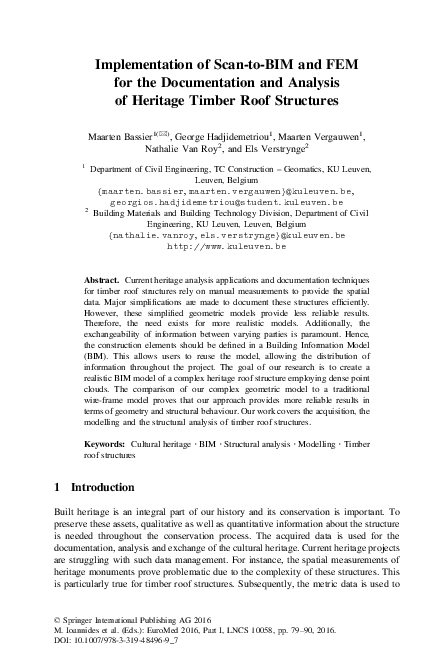 (PDF) Implementation of Scan-to-BIM and FEM for the Documentation and Analysis of Heritage ...