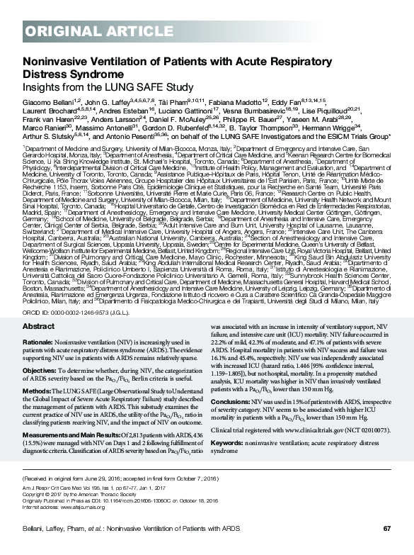 (PDF) Noninvasive Ventilation of Patients with Acute Respiratory Distress Syndrome. Insights ...