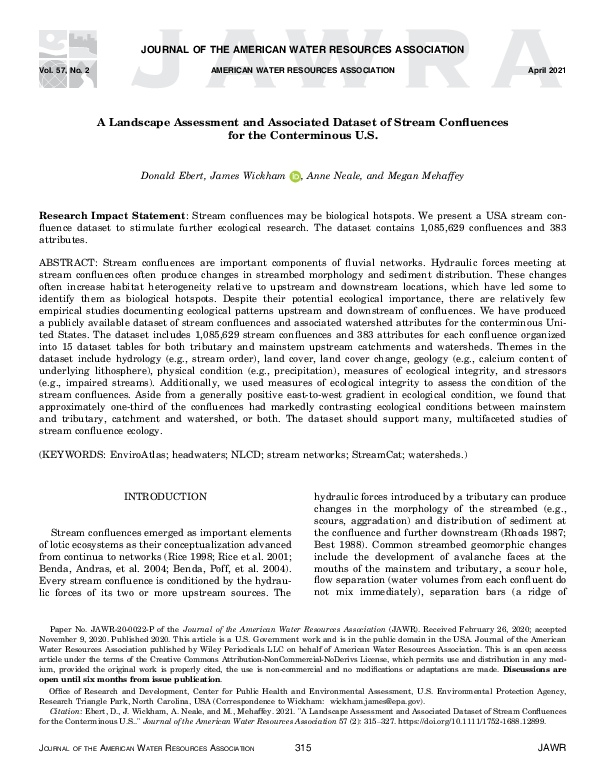 Pdf A Landscape Assessment And Associated Dataset Of Stream