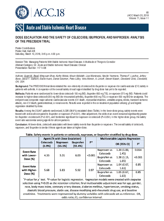 (PDF) Dose Escalation and the Safety of Celecoxib, Ibuprofen, and ...