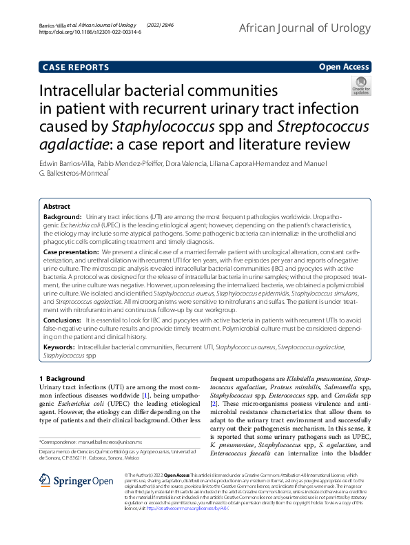 (PDF) Intracellular bacterial communities in patient with recurrent ...