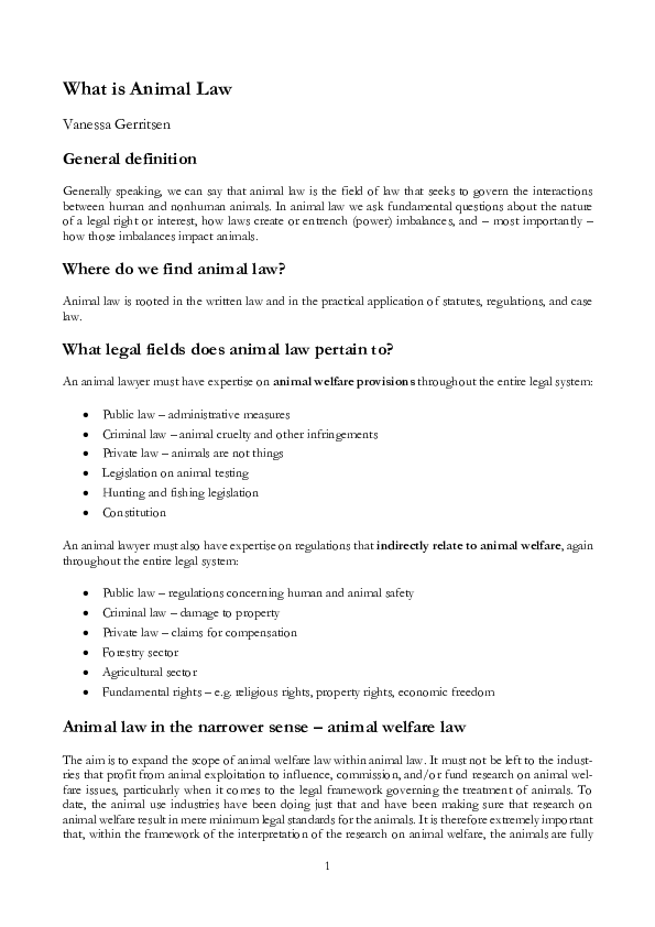 (PDF) What is Animal Law